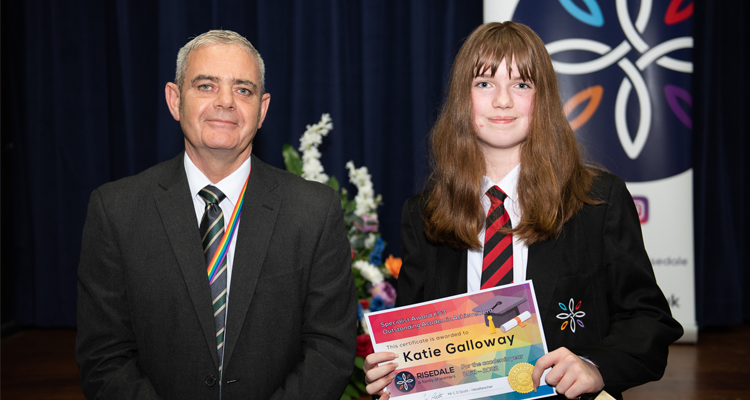 Katie Galloway with headteacher Mr Scott - Army&You